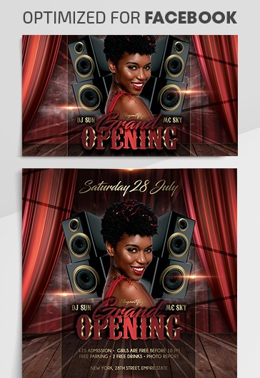 Red Creative Grand Opening Facebook Premium Social Media Template PSD ...