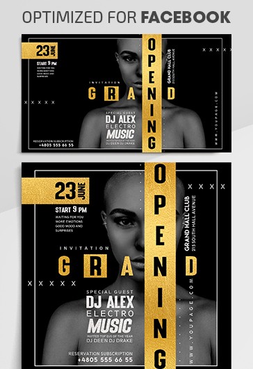 Black Luxury Grand Opening Premium Social Media Template PSD | by ...
