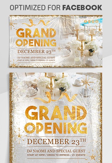 Grand Opening - Free Facebook Cover Template in PSD + Post + Event ...