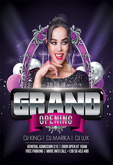 Black and Gold Luxury Grand Opening Free Flyer Template PSD | by ...