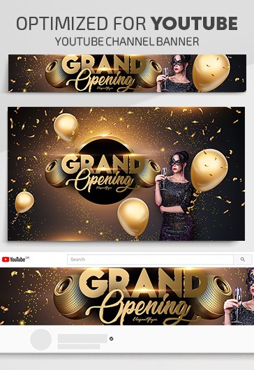 Gold Luxury Grand Opening Youtube Premium Social Media Template PSD ...