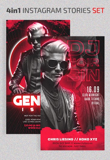 Red Glow Guest DJ Instagram Stories Free Social Media Template PSD | by ...