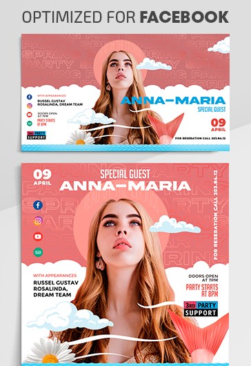 Guest Party - Free Facebook Cover Template in PSD + Post + Event cover ...