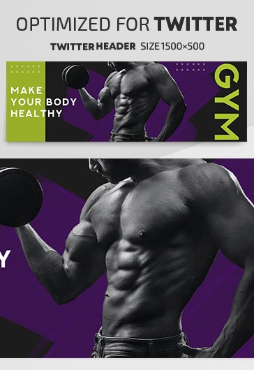 GYM - Free Twitter Header PSD Template - 10027171 | by ElegantFlyer