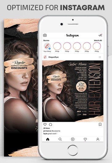 Black Luxury Hair Extension Premium Social Media Template PSD | by ...