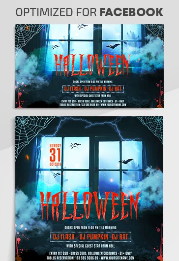 Halloween - Free Facebook Cover Template in PSD + Post + Event cover ...