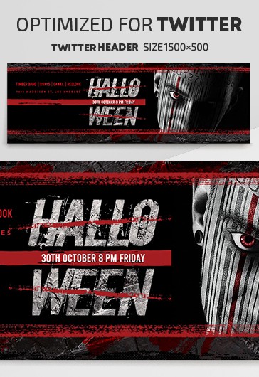 Halloween - Free Twitter Header PSD Template - 10027988 | by ElegantFlyer