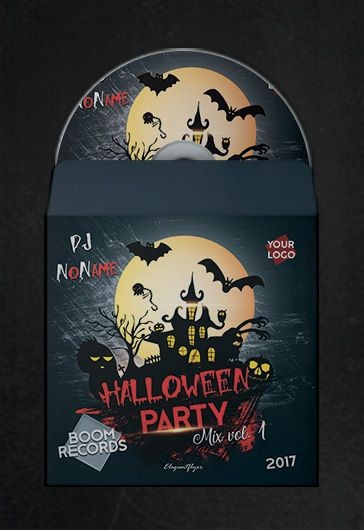 Black Creative Halloween Party Premium CD Album Cover Template PSD | by ...