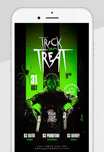 Black Modern Halloween Trick or Treat Premium Instagram Stories ...