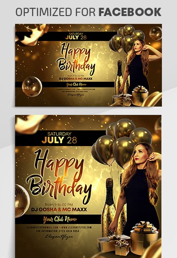 Happy Birthday - Free Facebook Cover Template in PSD + Post + Event ...