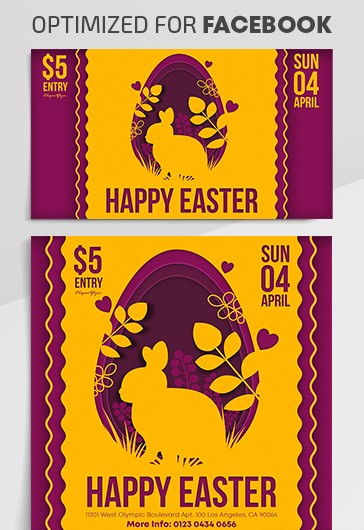 Happy Easter - Free Facebook Cover Template in PSD + Post + Event cover ...