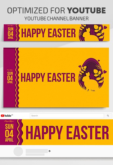 Happy Easter - Free Youtube Channel banner PSD Template - 10029722 | by ...
