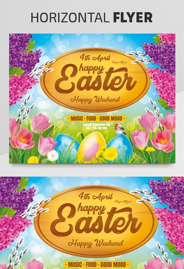 Multicolor Colorful Happy Easter Premium Flyer Template PSD | by ...