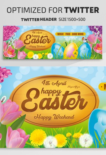 Blue Floral & Plants Happy Easter Premium Social Media Template PSD ...