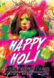 Multicolor Colorful Happy Holi Free Flyer Template PSD | by Elegantflyer