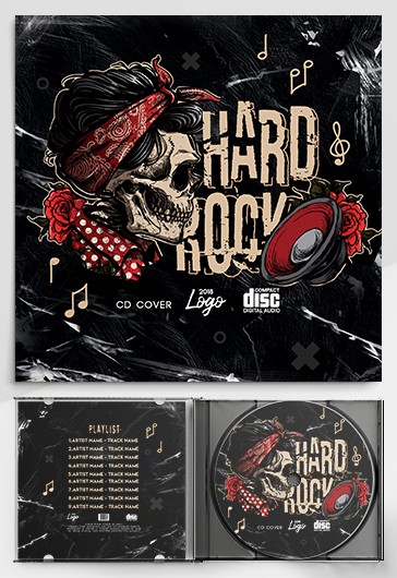 Black Creative Hard Rock Premium CD Album Cover Template PSD | by ...
