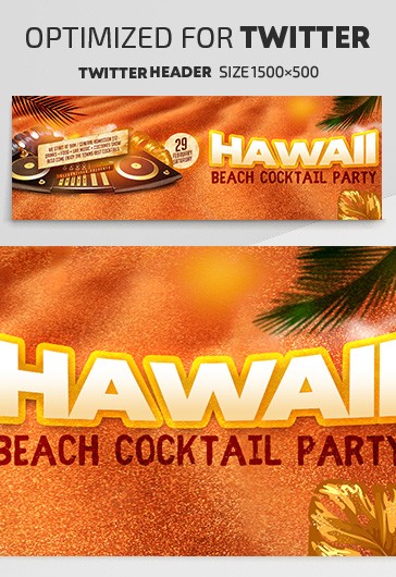 Gold Simple Hawaii Beach Party Premium Social Media Template PSD | by ...