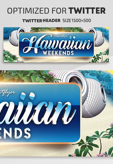 Yellow Simple Hawaiian Weekends Premium Social Media Template PSD | by ...