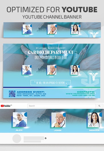 Blue Simple Health Care Youtube Premium Social Media Template PSD | by ...