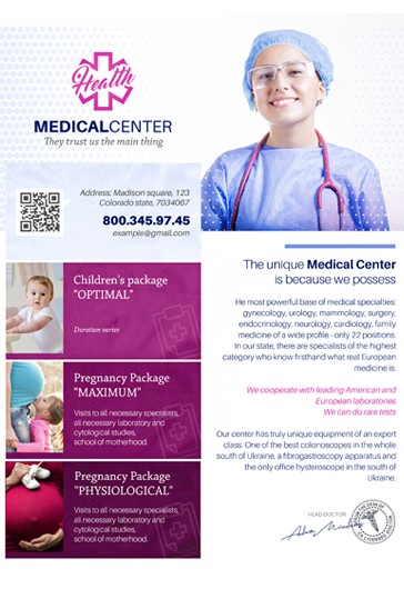 White Minimalist Health Medical Center Premium Flyer Template PSD | by ...