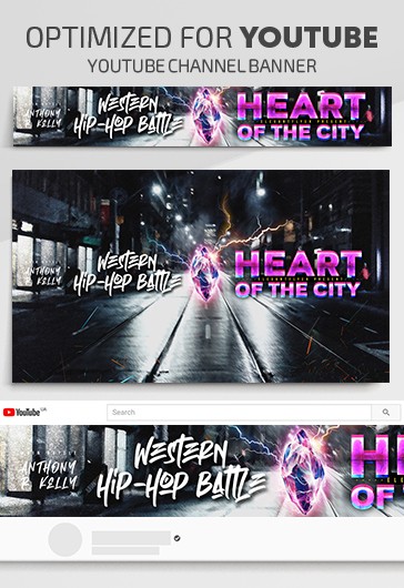 Black Creative Heart of the City Battle Youtube Premium Social Media ...