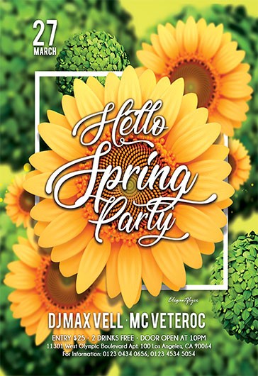 Hello Spring Party 2018 - Flyer PSD Template - 10020769 | by ElegantFlyer