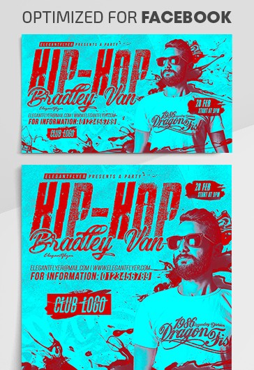 Blue Grunge Hip-Hop Artist Facebook Premium Social Media Template PSD ...