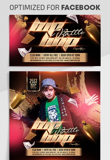 Gold Luxury Hip Hop Battle Facebook Premium Social Media Template PSD ...