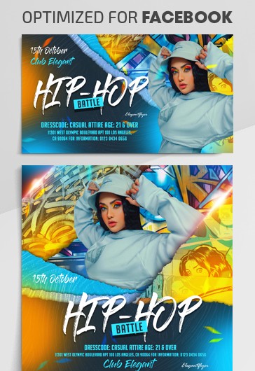 Yellow Colorful Hip-Hop Battle Premium Social Media Template PSD | by ...
