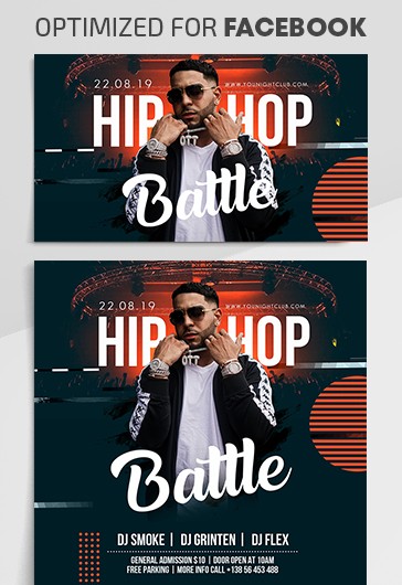 Black Creative Hip Hop Battle Facebook Free Social Media Template PSD ...
