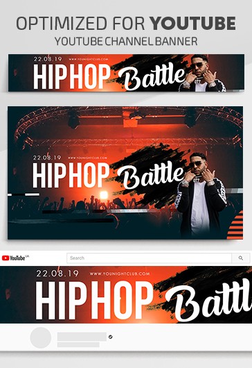 Black Creative Hip Hop Battle Youtube Free Social Media Template PSD ...