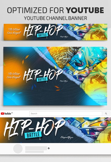 Yellow Abstract Hip-Hop Battle Youtube Premium Social Media Template PSD