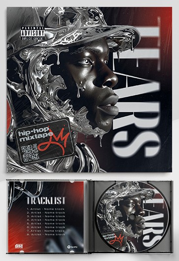 Silver Resumo Mixtape de Hip-Hop Premium Modelo de Capa de CD em PSD ...