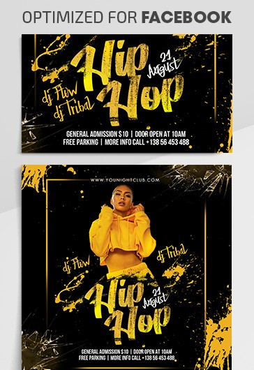 Black Grunge Hip Hop Party Facebook Premium Social Media Template PSD ...