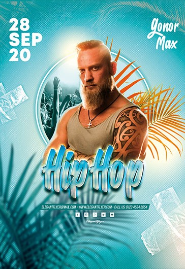 Blue Exclusive Hip Hop Premium Flyer Template PSD | by Elegantflyer