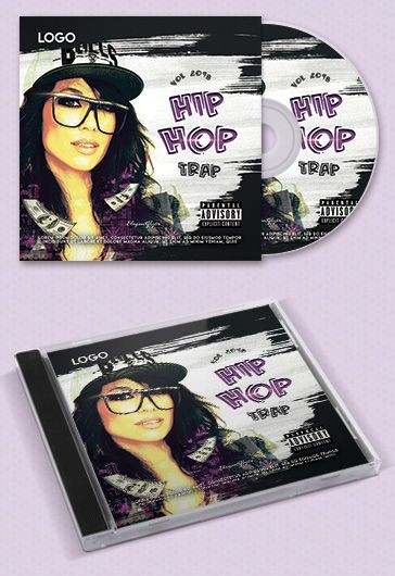 Black Simple Hip - Hop Trap Free CD Album Cover Template PSD | by ...