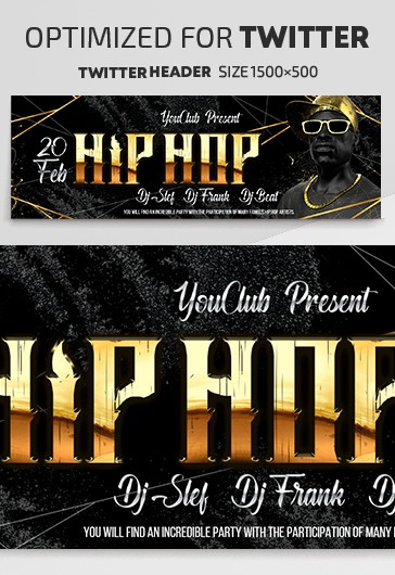 Black Artistic Hip Hop Twitter Premium Social Media Template PSD | by ...