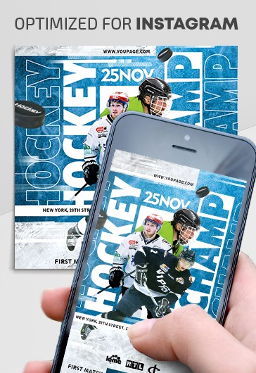 Hockey Champ - Free Instagram Stories Template in PSD + Post Template ...