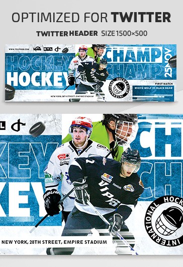 Hockey Champ - Free Twitter Header PSD Template - 10031377 | by ...