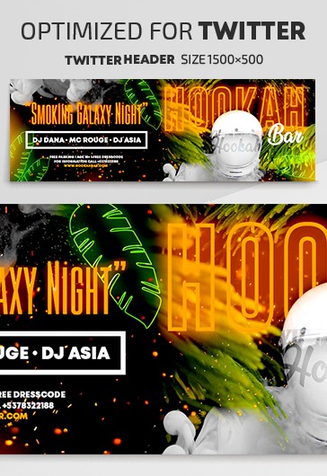 Black Creative Hookah Twitter Premium Social Media Template PSD | by ...