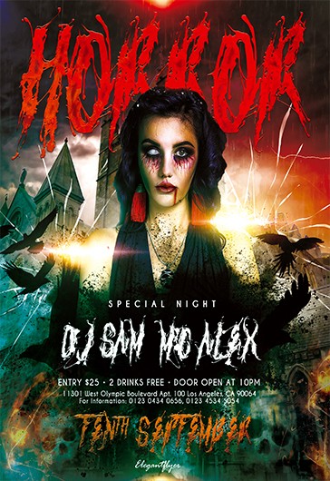 Multicolor Exclusive Horror Party Premium Flyer Template PSD | by ...
