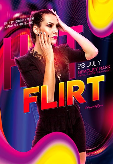 Multicolor Colorful Hot Flirt Party Premium Flyer Template PSD | by ...