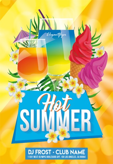 Hot Summer - Free Vector Flyer EPS Template - 10029657 | by ElegantFlyer