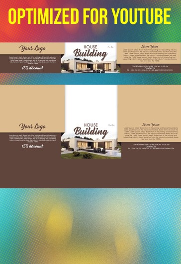 Pastel Minimalist House Building Youtube Premium Social Media Template PSD