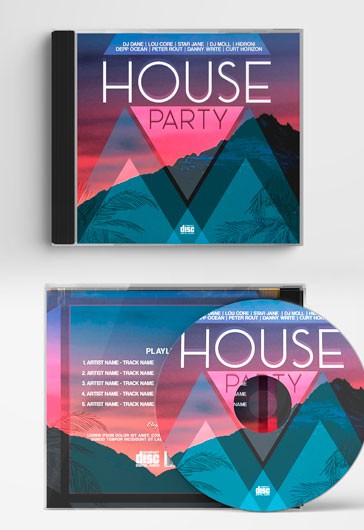 Blue Modern House party Free CD Album Cover Template PSD | by Elegantflyer