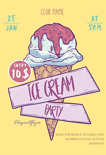 Free Flyer Party for Ice Cream - 10020501 | by ElegantFlyer