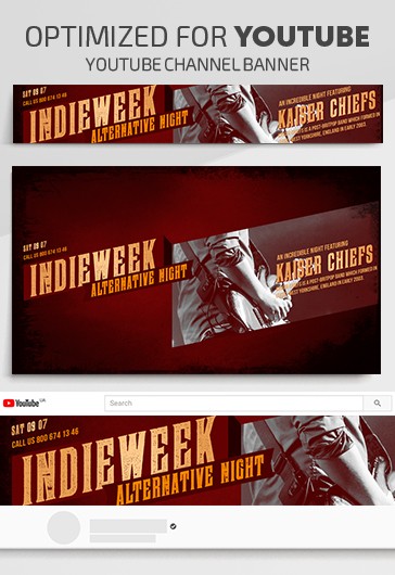 Indie Party - Free Youtube Channel banner PSD Template - 10030318 | by ...