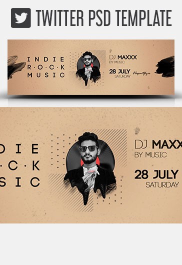 Indie Rock Music - Free Twitter Header PSD Template - 10023125 | by ...