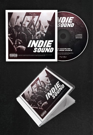 Black Black & White Indie Sound Free CD Album Cover Template PSD | by ...