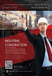 Black Professional Industrial Construction Premium Flyer Template PSD ...